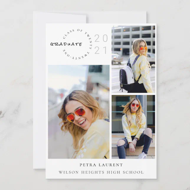 Modern Photo Collage 2021 Graduation Announcement | Zazzle