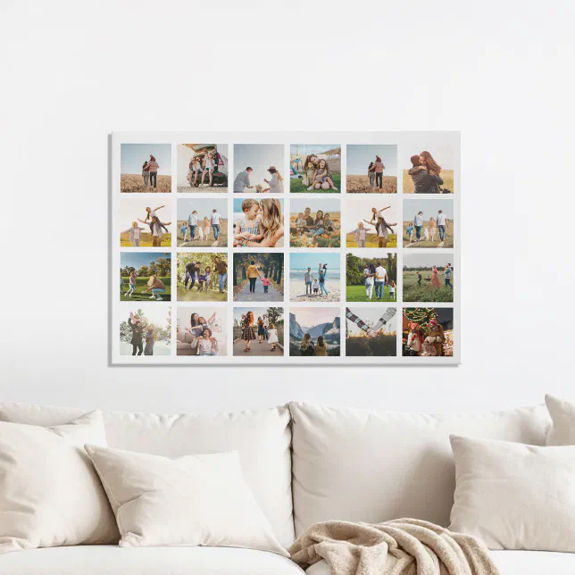 Modern Photo Collage Faux Canvas Print | Zazzle