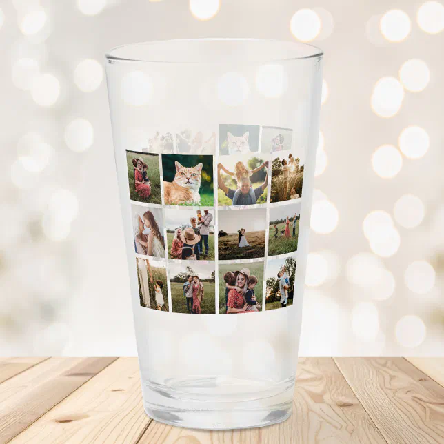 Modern Photo Collage Glass | Zazzle