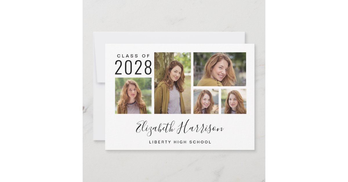Modern Photo Collage Graduation Announcement | Zazzle