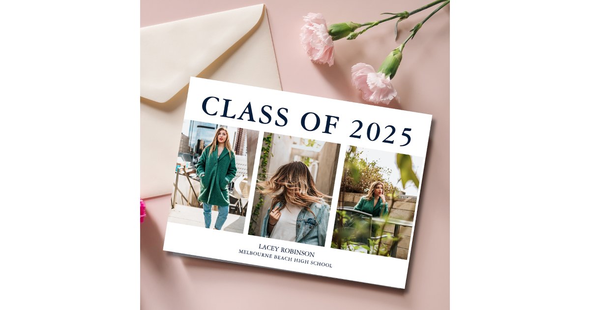 Modern Photo Collage Graduation Announcement | Zazzle