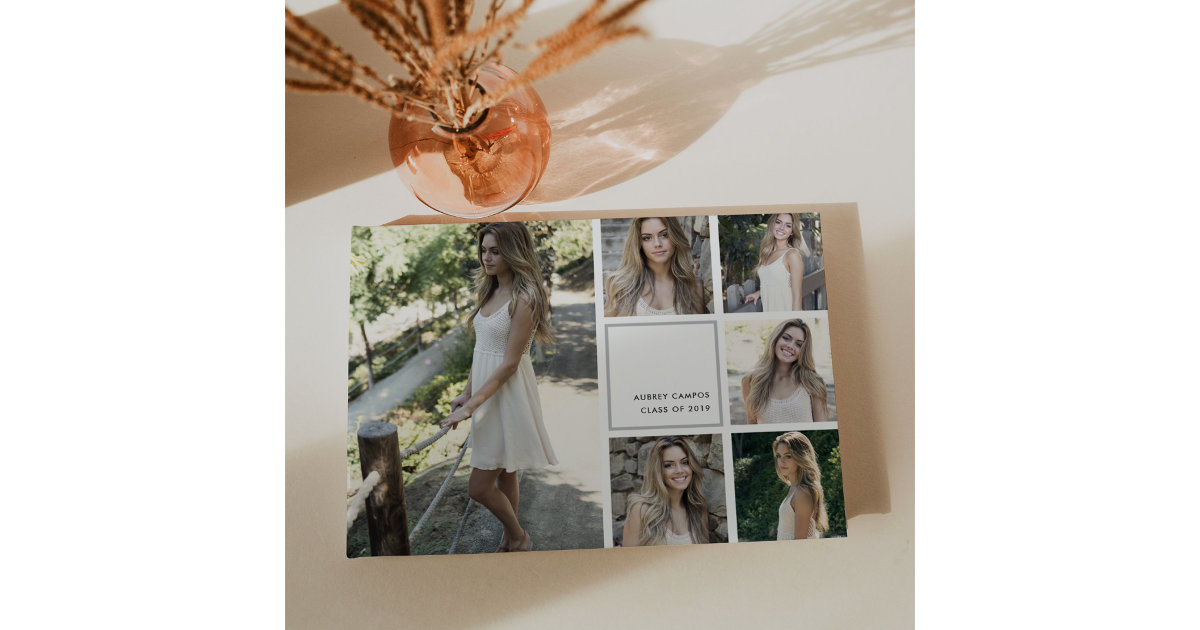 Modern Photo Collage Graduation Guest Book | Zazzle