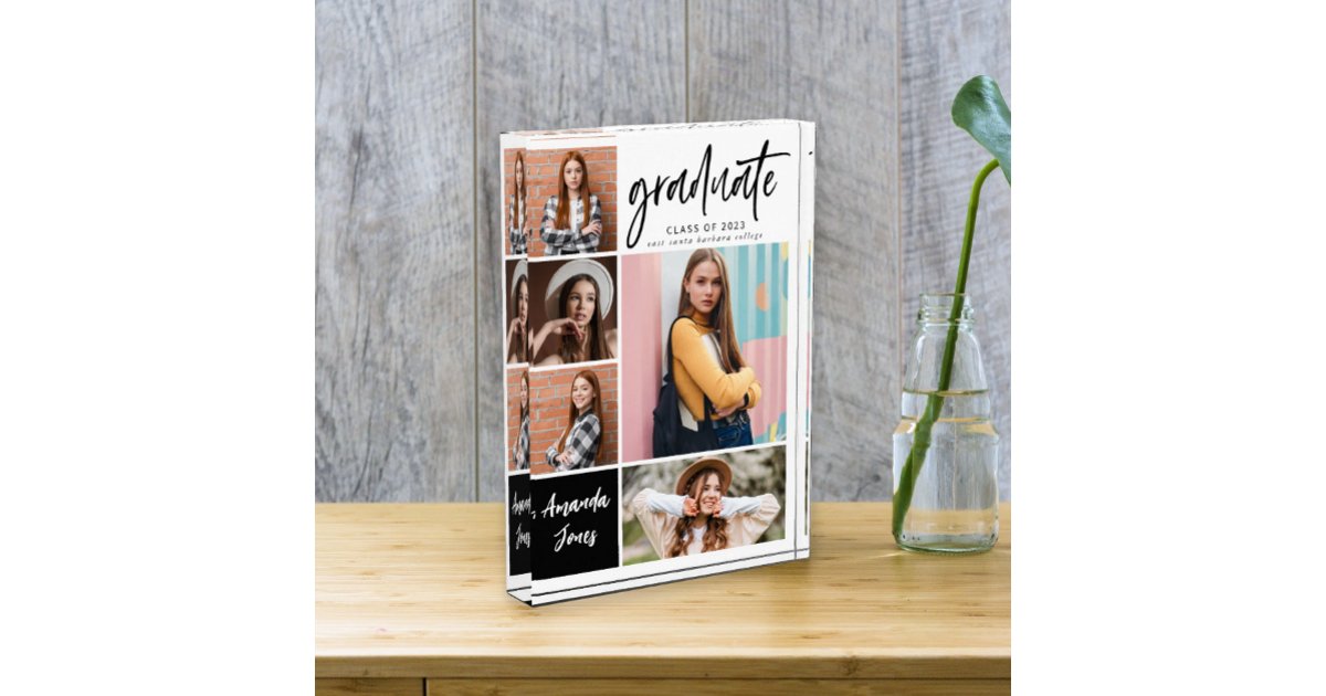 Modern Photo Collage Graduation Keepsake | Zazzle