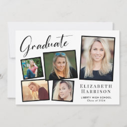 Modern Photo Collage Graduation Party Invitation | Zazzle