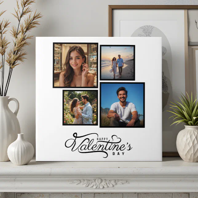 Modern Photo Collage Keepsake Valentines Gift Ceramic Tile | Zazzle