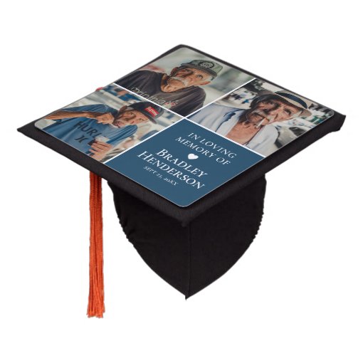Modern Photo Collage Memorial 'In Loving Memory' Graduation Cap Topper ...