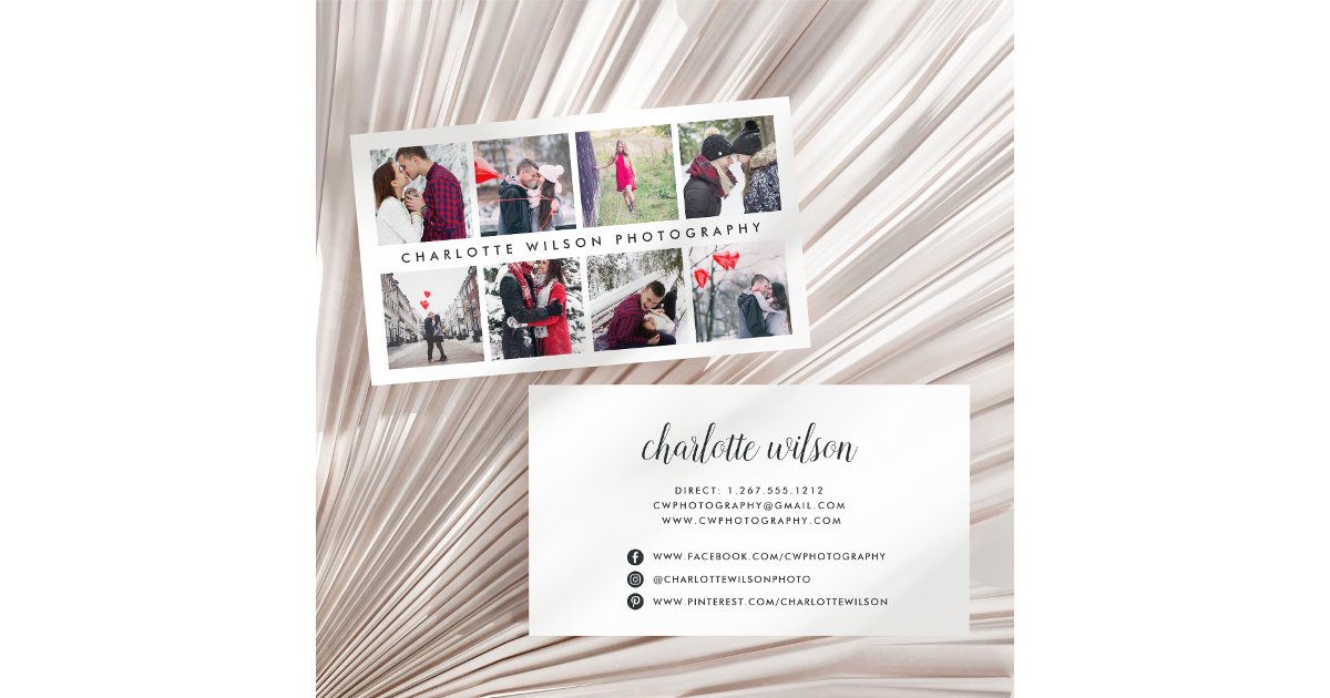 Modern Photo Collage | Photographer Business Card | Zazzle