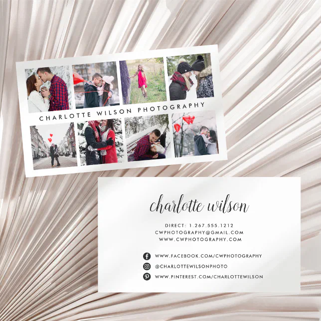 Modern Photo Collage | Photographer Business Card | Zazzle