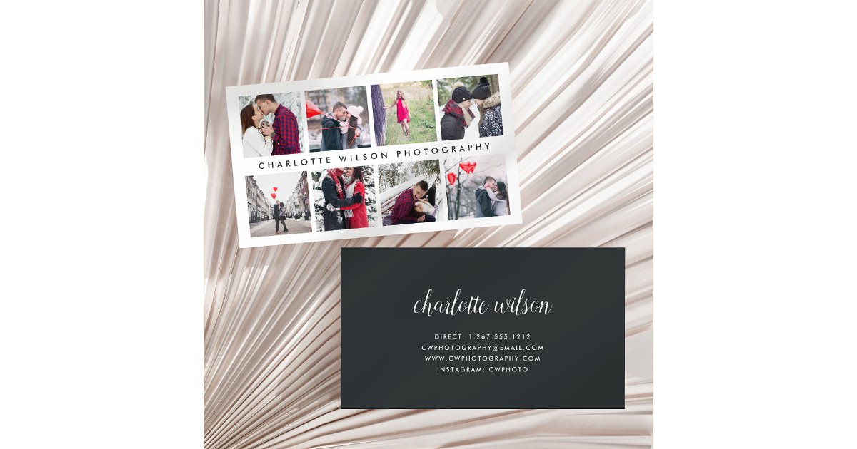 Modern Photo Collage | Photographer Business Card | Zazzle