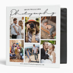 Modern Photo Collage Photographer Portfolio 3 Ring Binder | Zazzle