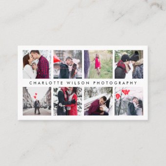 Modern Photo Collage QR Code Photographer Business Card | Zazzle