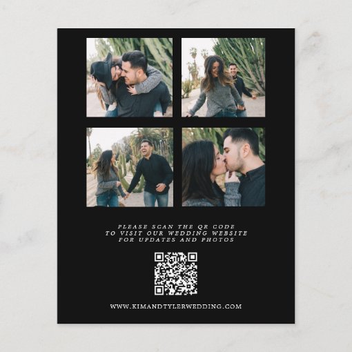Modern photo collage QR code wedding invitation | Zazzle