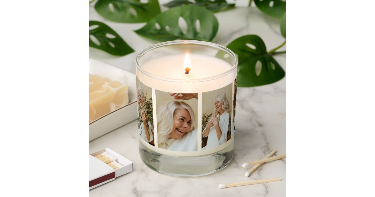 Modern Photo Collage Scented Candle | Zazzle