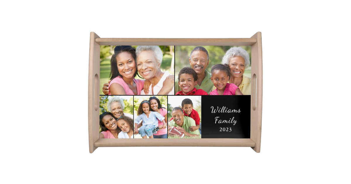Modern Photo Collage Serving Tray | Zazzle
