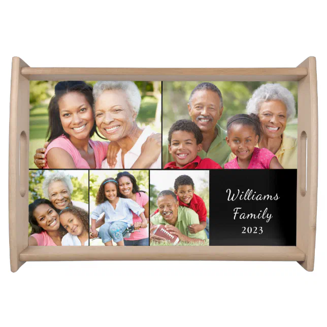 Modern Photo Collage Serving Tray | Zazzle