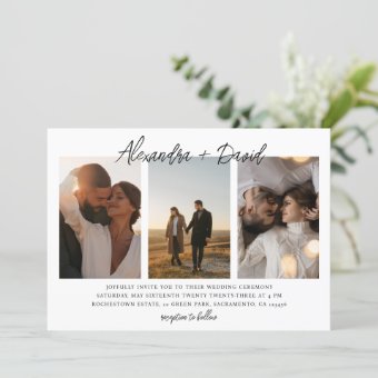 Modern Photo Collage Wedding Invitation | Zazzle