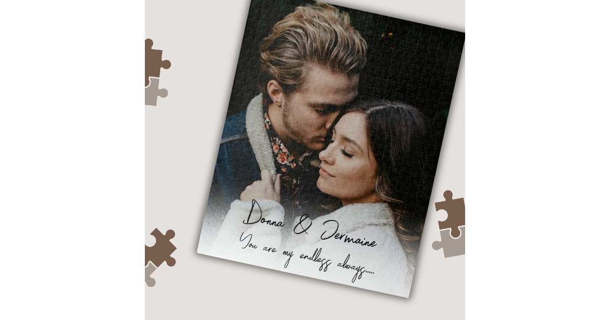 Modern Photo Couple Customized Gift Jigsaw Puzzle | Zazzle