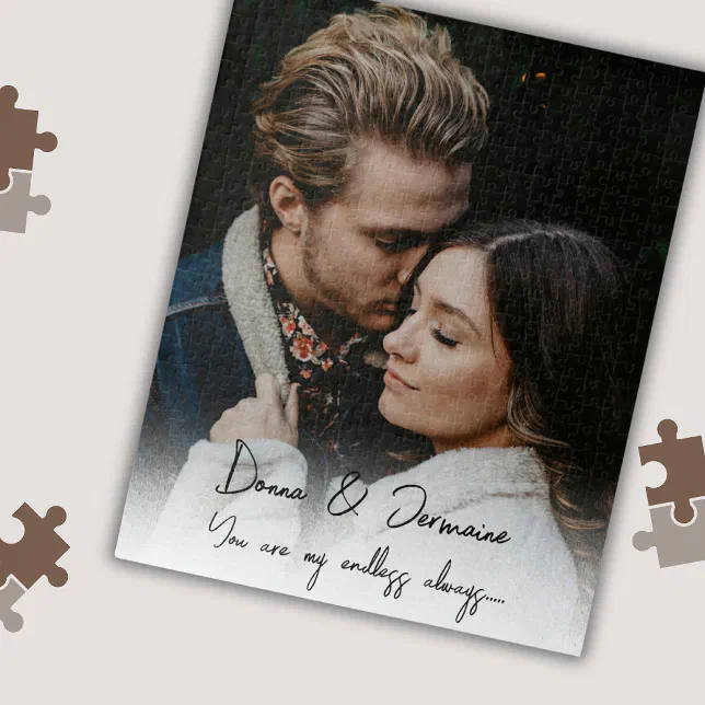 Modern Photo Couple Customized Gift Jigsaw Puzzle | Zazzle
