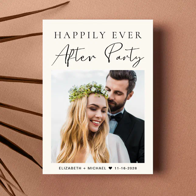 Modern Photo Cream Wedding Reception Invitation | Zazzle