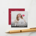 Modern Photo Crimson Graduation Enclosure Card | Zazzle
