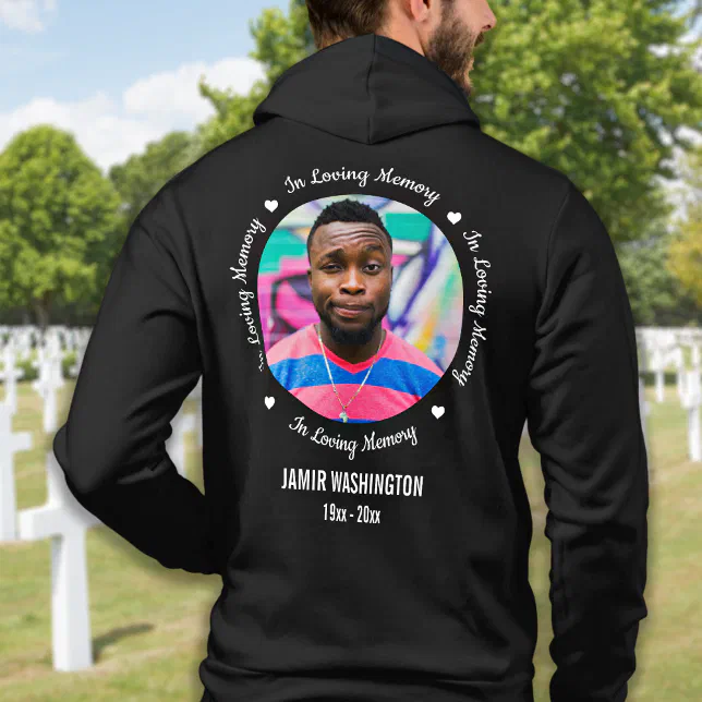 Modern Photo Custom Memorial In Loving Memory Hoo Hoodie | Zazzle