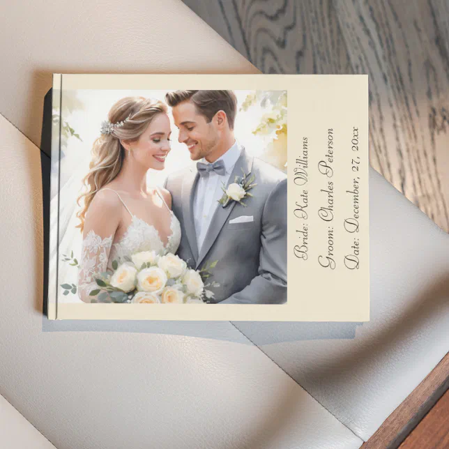 Modern Photo Custom Qr code Guest Book | Zazzle