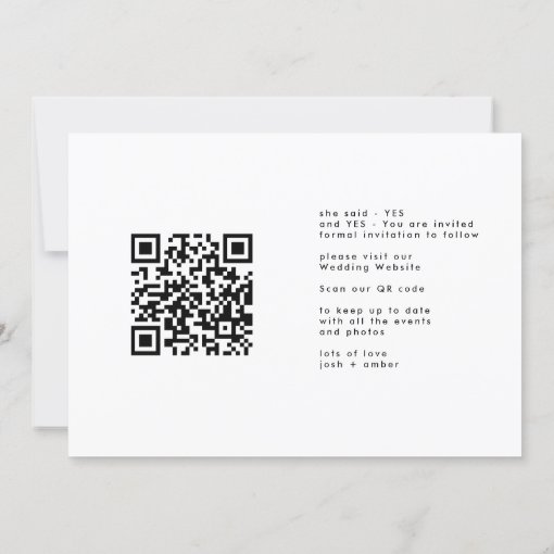 Modern Photo Custom QR code Save The Date Invitation | Zazzle