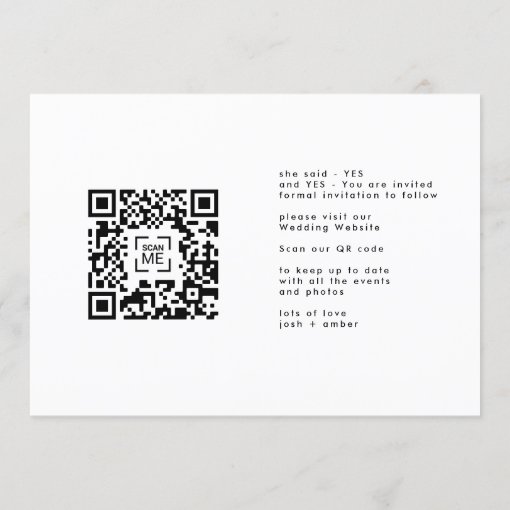 Modern Photo Custom QR code Save The Date Invitation | Zazzle