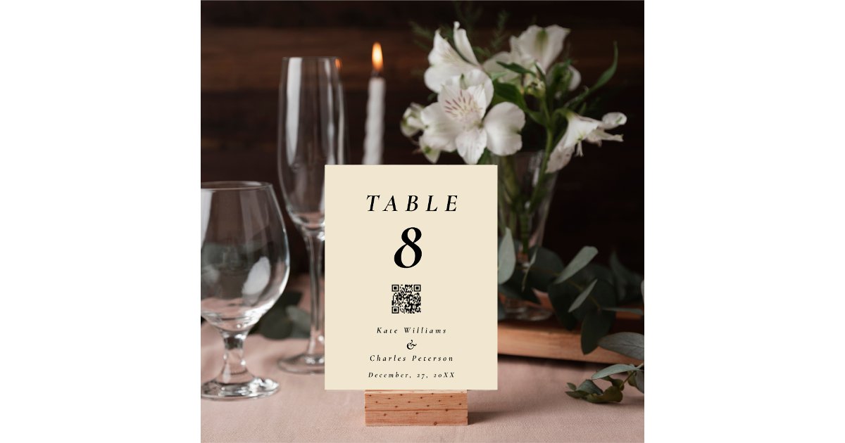 Modern Photo Custom Qr Code Table Card | Zazzle