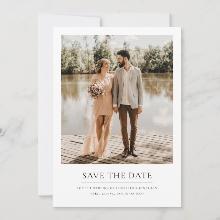 Modern Photo Custom Wedding Save the Date Card | Zazzle.com