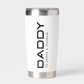 Modern photo daddy father's day kids names insulated tumbler | Zazzle