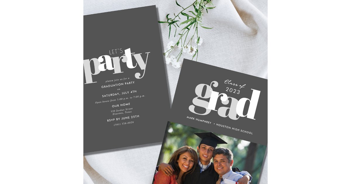 Modern Photo Digital Graduation Party Invitation | Zazzle