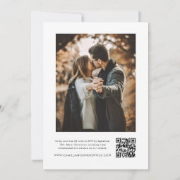 Modern Photo Elegant QR code Wedding Invitation | Zazzle