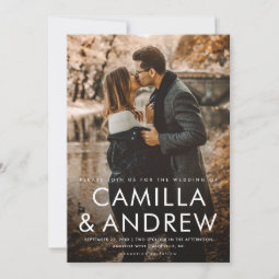 Modern Photo Elegant QR code Wedding Invitation | Zazzle