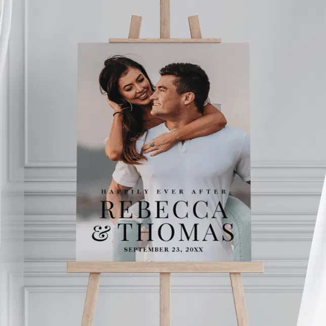 Modern Photo Elegant Wedding Welcome Poster | Zazzle