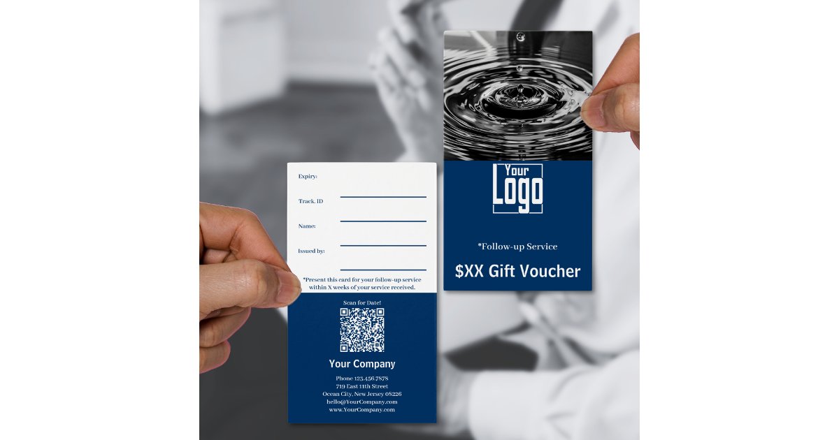 Modern Photo Follow-Up Service Voucher Card | Zazzle