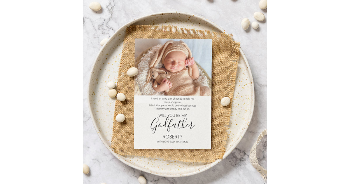 Modern Photo Godfather Proposal Invitation | Zazzle