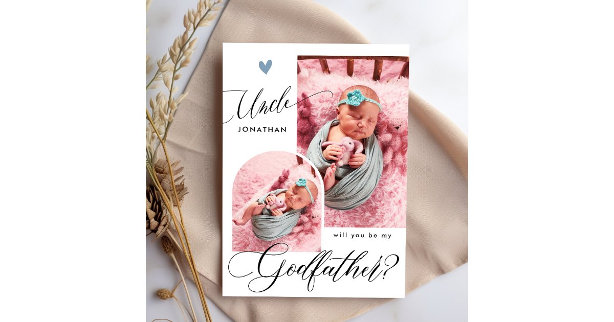 Modern Photo Godfather Proposal Invitation | Zazzle