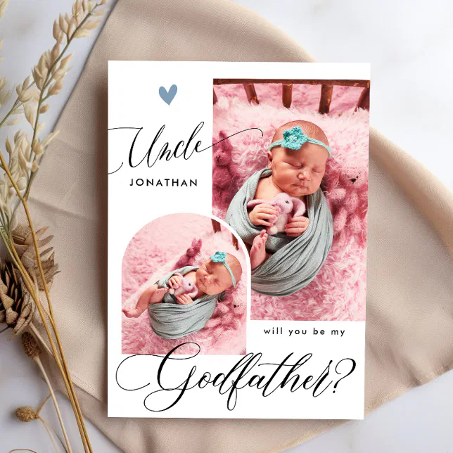 Modern Photo Godfather Proposal Invitation | Zazzle