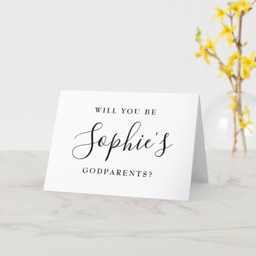 Modern Photo Godparents Proposal Card | Zazzle