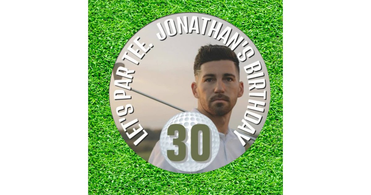 Modern Photo Golfer Classic Round Sticker | Zazzle