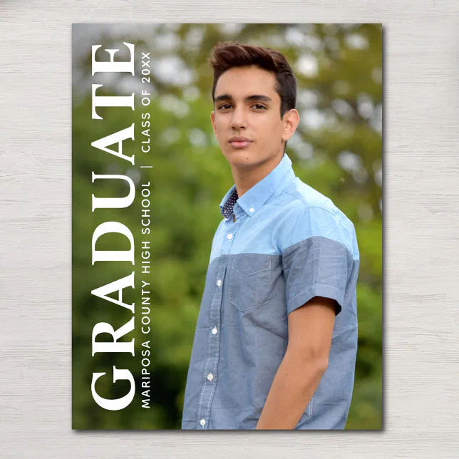 Modern Photo Graduate Class Graduation Announcement Postcard | Zazzle