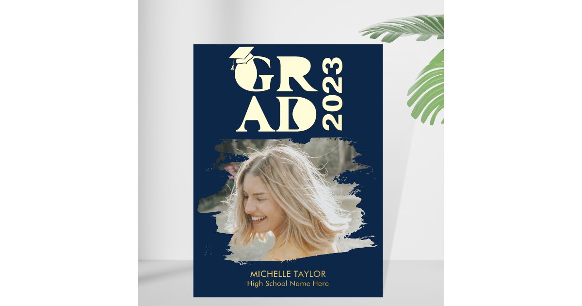 Modern Photo Graduate High School Frame Foil Prints | Zazzle