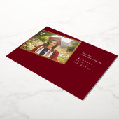 Modern Photo Graduate Maroon Foil Announcement | Zazzle