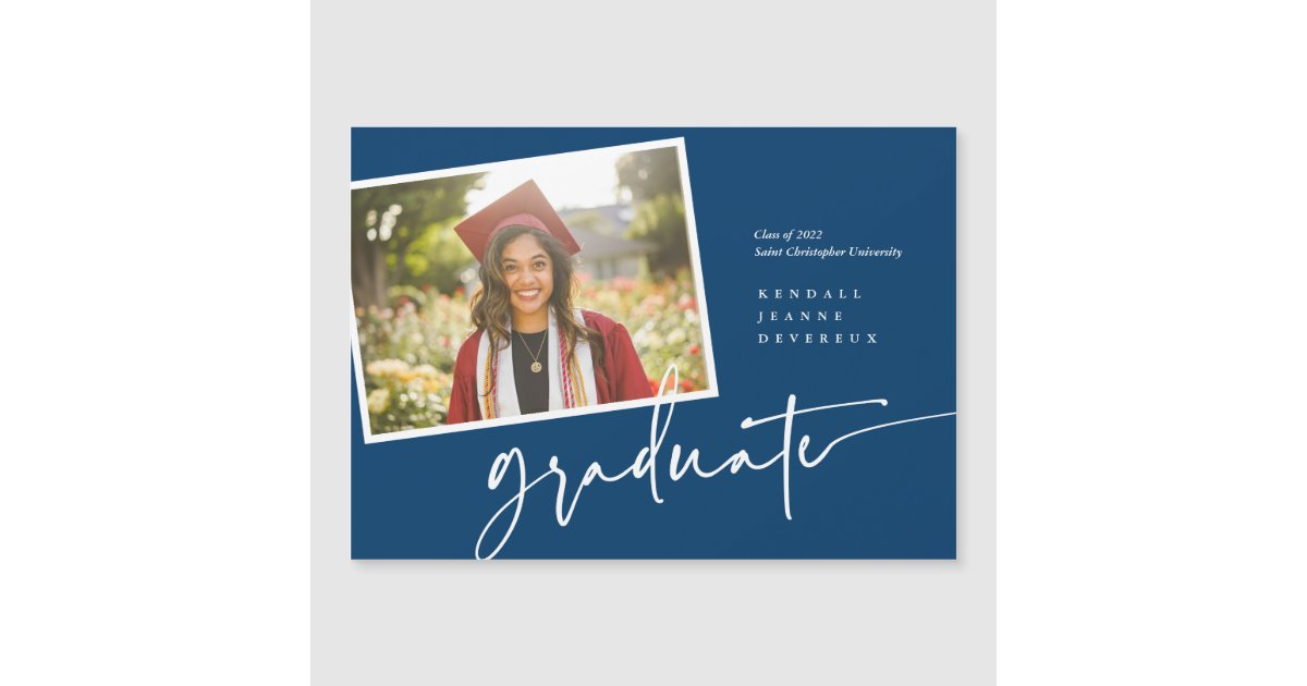 Modern Photo Graduate Snapshot Announcement | Zazzle