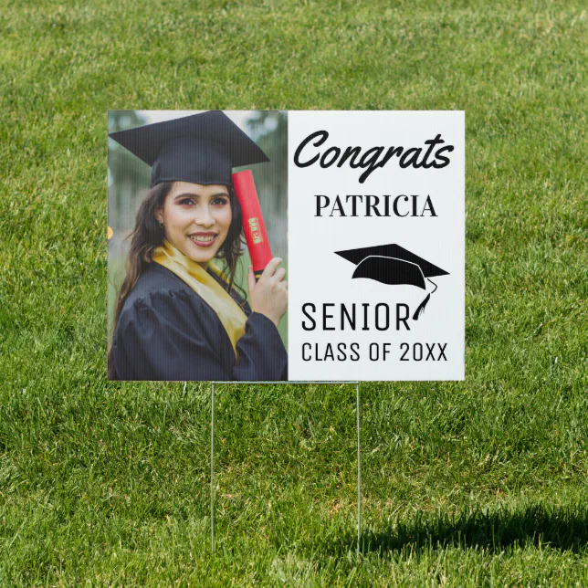 Modern Photo Graduation 2025 Congrats Senior Sign | Zazzle