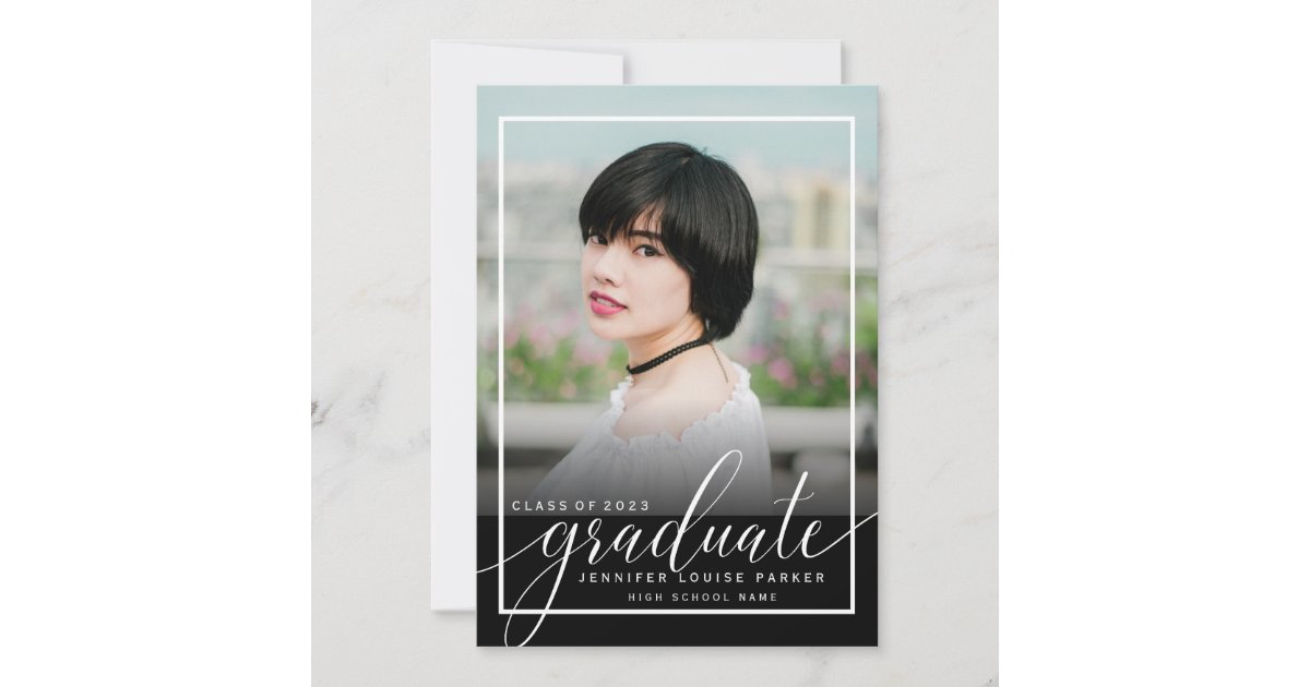 Modern Photo Graduation Announcement | Zazzle