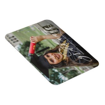 Modern Photo Graduation Announcement Magnet | Zazzle