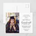 Modern Photo Graduation Cap Gown Invitation Postcard | Zazzle