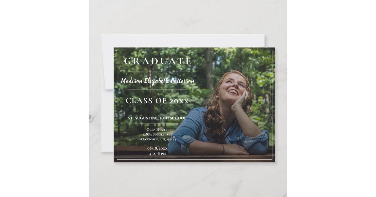 Modern Photo Graduation Open House Invitation | Zazzle